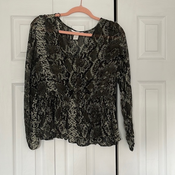 H&M | Tops | Snake Print Blouse | Poshmark